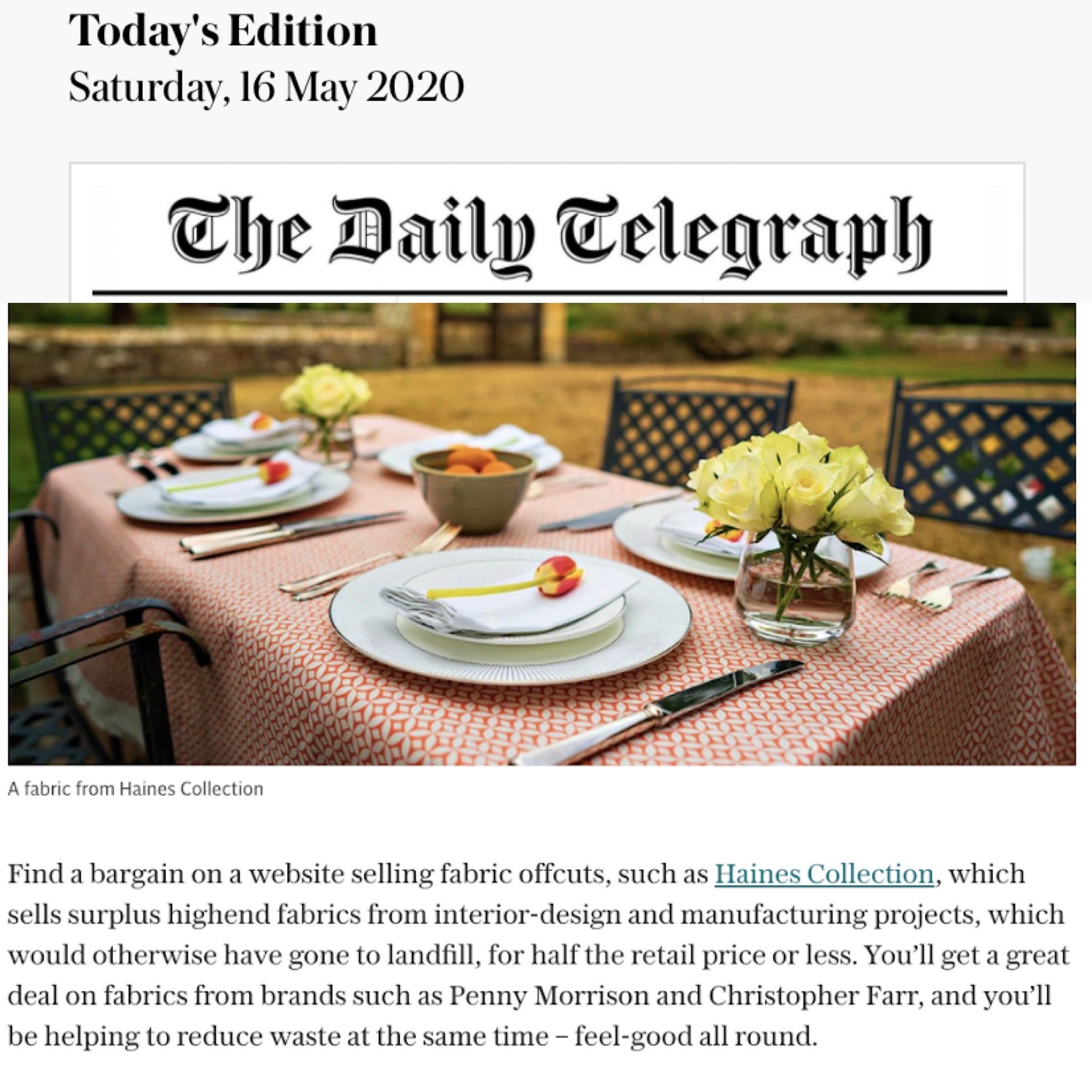 Telegraph Magazine - May 2020 – Haines Collection Limited