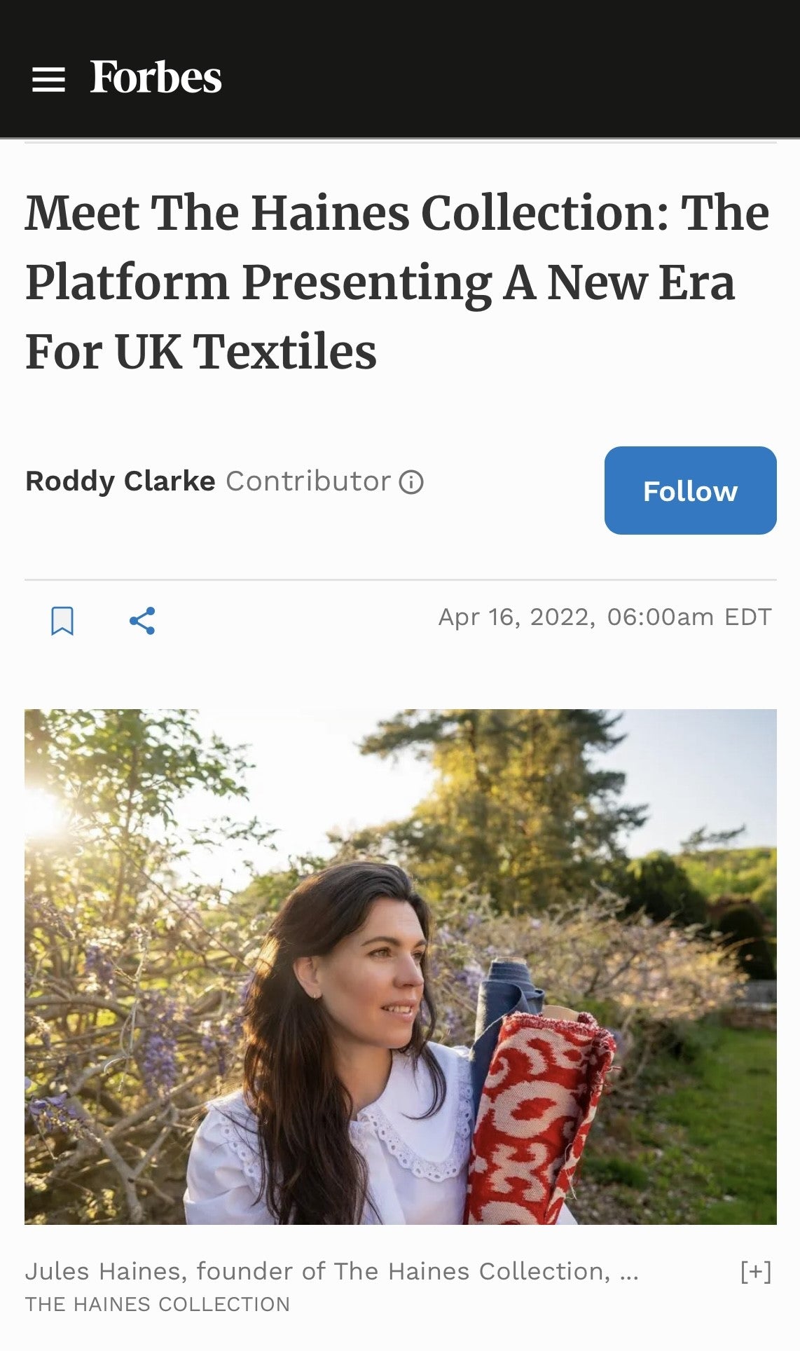 Forbes - April 2022 – Haines Collection Limited
